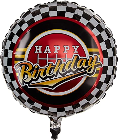 Checkered Birthday Mylar Balloon – GoldenGrottoAR